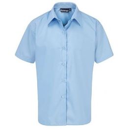 Girls School Shirts - Pale Blue - Short Sleeve